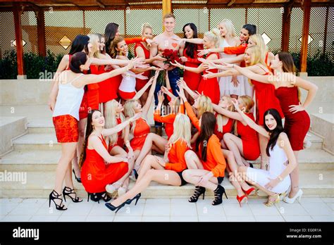 Mister Germany 2015 Robin Wolfinger And The 24 Participants Of The Miss Germany Camp 2015