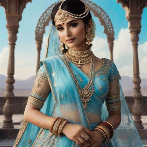 Premium Ai Image A Glamor Beautiful Girl Of Indian Ethnicity Wearing