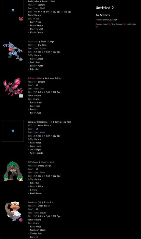 having trouble setting on a team r vgcratemyteam