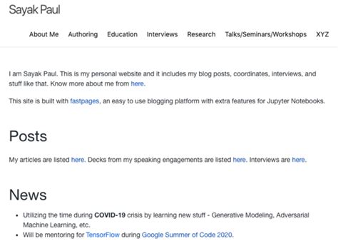 GitHub Sayakpaul Portfolio Personal Site Of Sayak Paul Deployed Here