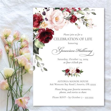 Memorial Service Invitation Wording Examples 15 Funeral Invitation