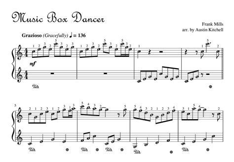 Music Box Dancer Piano Sheet Music Easy And Hard Versions Pdf Etsy