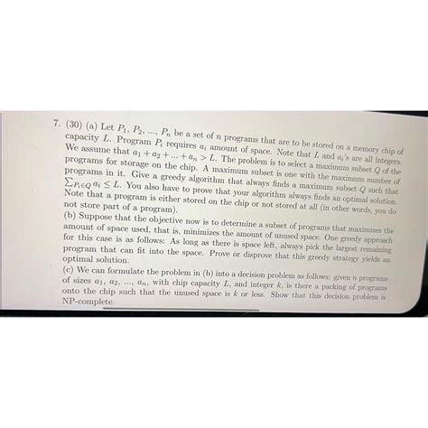 Solved (30) (a) ﻿Let P1,P2,dots,Pn ﻿be a set of n ﻿programs | Chegg.com