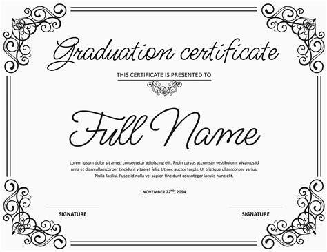 Free Editable Graduation Certificate Templates Highfile