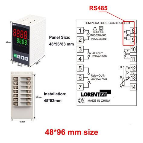 Rs485 Temperature Controller Ssrrelay Output 100 240vac