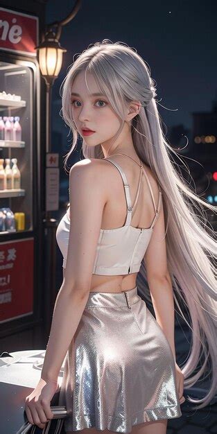 Fashion Portrait Of A Beautiful Woman In Crop Top Premium Ai