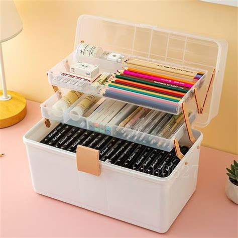 【西詠賣場】畫畫工具箱小學生用美術收納盒多功能大號手提多層繪畫收納箱畫具 蝦皮購物