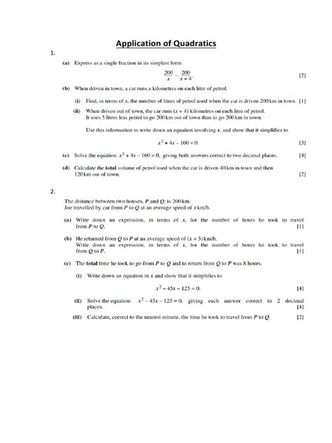 Application On Quadratics Pdf