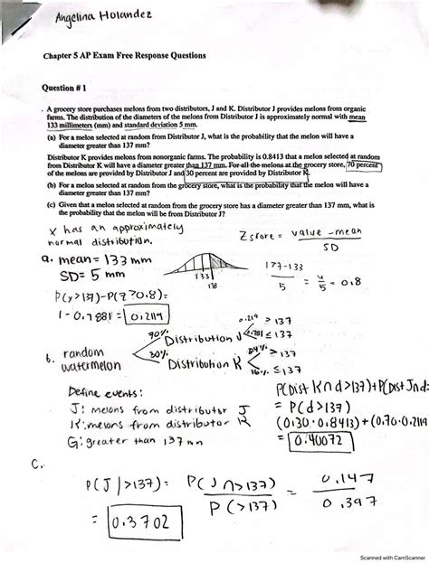Ap Statistics Frqs And Frappy Chapter 5 Exam Review Studocu