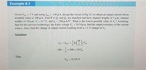 solved exercise in the current source of example 8 1 it is
