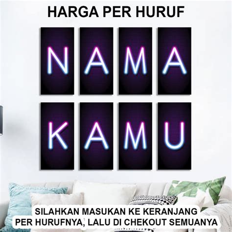 Hiasan Dinding Kamar Alphabet Custom Nama Huruf Nomor Angka Lazada