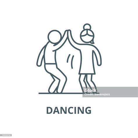 Man And Woman Are Dancing Vector Line Icon Linear Concept Outline Sign
