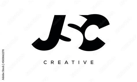 Jsc Letters Negative Space Logo Design Creative Typography Monogram Vector Stock Vector Adobe