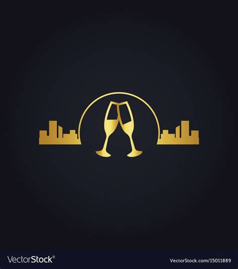 Wine City Night Gold Logo Design