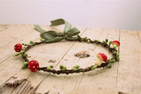 Toadstool Pixie Mushroom Wreath Flower Crown Mushroom Tiara Etsy