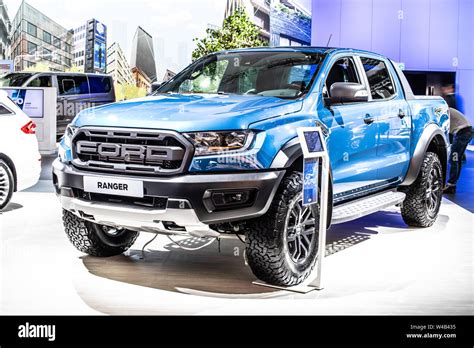 Brussels Belgium Jan 2019 Blue Ford Ranger Iii Raptor Pickup Truck