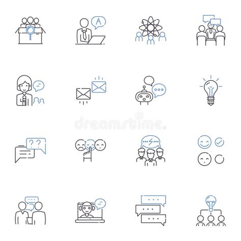Assessing And Comments Line Icons Collection Evaluation Feedback
