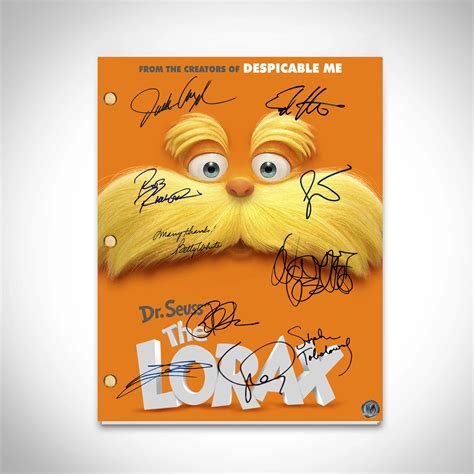 Dr Seuss The Lorax Script Limited Signature Edition Rare T