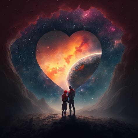 Juntos En El Universo Día De San Valentín Foto Premium
