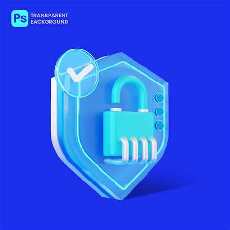 Premium Psd Security Protection With Open Padlock