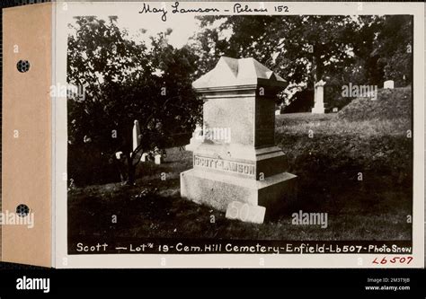 Scott Lamson Cemetery Hill Cemetery Lot 19 Enfield Mass Ca 1930 1931 May Lamson