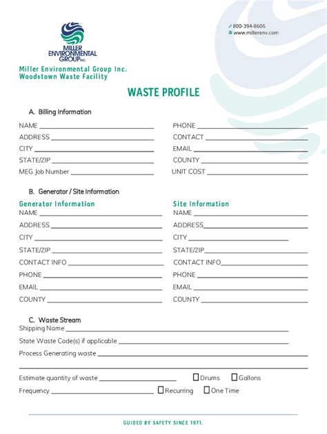 Fillable Online Waste Profile Fax Email Print Pdffiller