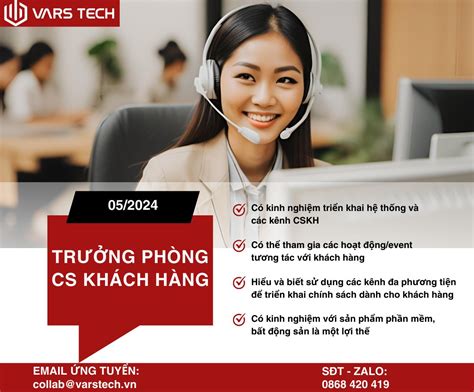 Vars Connect On Linkedin 📣 Vars Tech TÌm KiẾm TrƯỞng PhÒng ChĂm SÓc