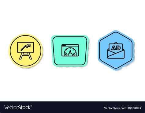 Set Line Board With Graph Chart Website Statistic Vector Image