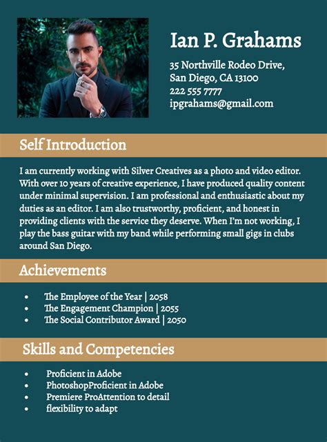 Free Employee Self Introduction Template To Edit Online