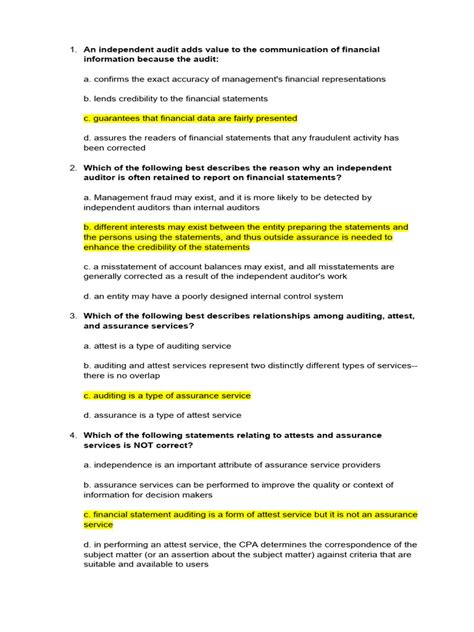 Audit Principles Quiz Pdf Financial Audit Audit