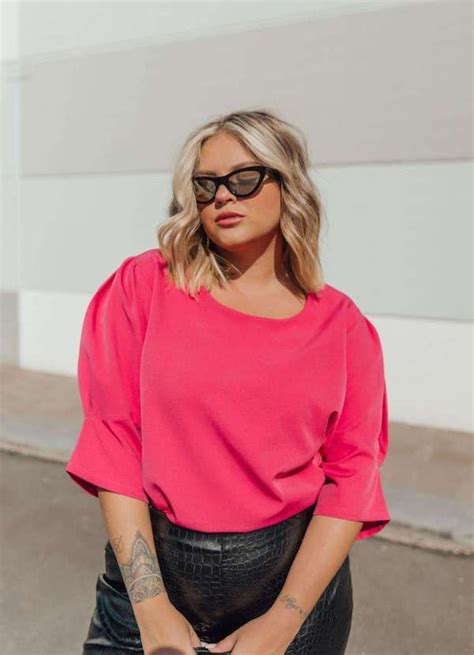 Blusa Ampla Almaria Plus Size Lady More Decote Can Fashion Womens