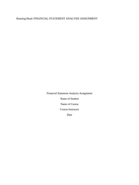 Financial Statement Analysis Overview Pdf Equity Finance Business