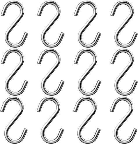 Dreecy 12 Pack Stainless Steel Heavy Duty S Hooks For