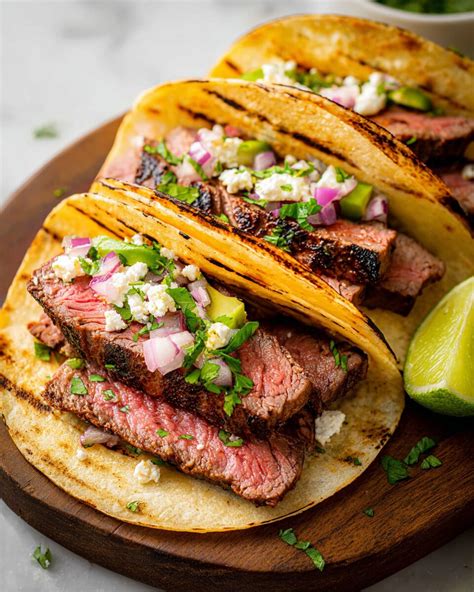 Grilled Steak Tacos With Fresh Lime And Cilantro Knedir Recipes