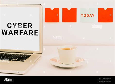 Writing Displaying Text Cyber Warfare Business Concept Virtual War Hackers System Attacks
