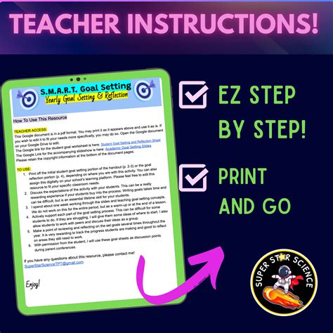 Academic Smart Goal Setting Activity Ez Slides And Worksheet Print And Digital Worksheets Library