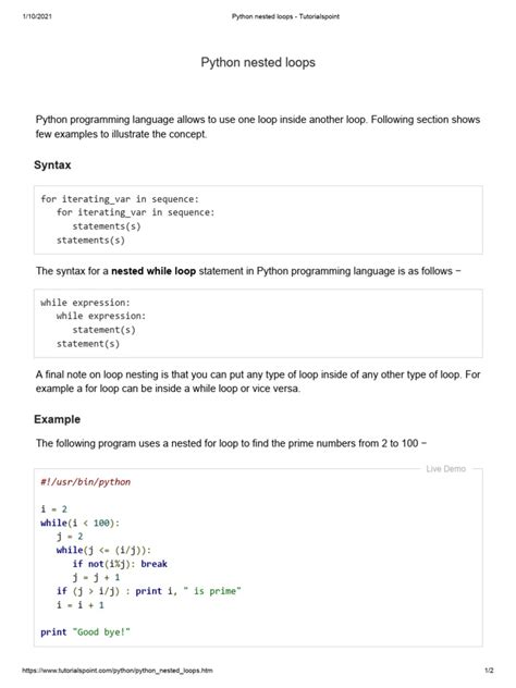 Python Nested Loops Explained Pdf