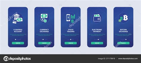 Mobile Onboarding Screen Designs Online Banking Apps Vector Digital Banking Stock Vector By