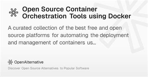 Best Open Source Container Orchestration Tools Using Docker 2025