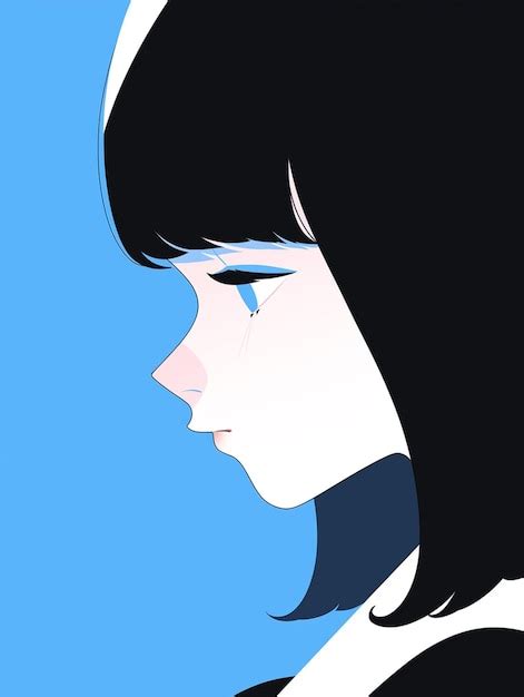 Anime Girl Looking Away Drawing