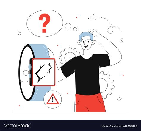 Man With Defective Product Concept Royalty Free Vector Image