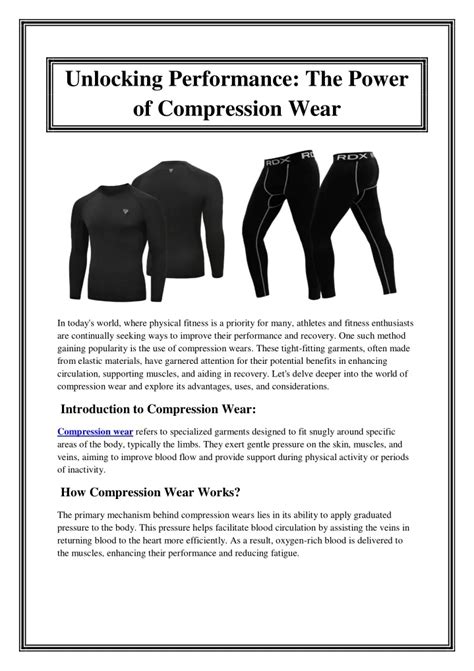 Ppt Unlocking Performance The Power Of Compression Wear Powerpoint Presentation Id12991627