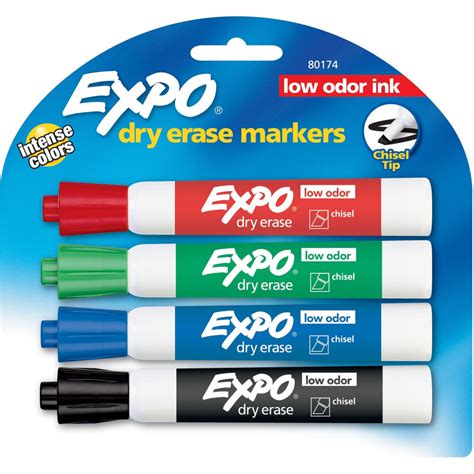 Expo Whiteboard Markers Chisel Assorted Colours Pack Of 4