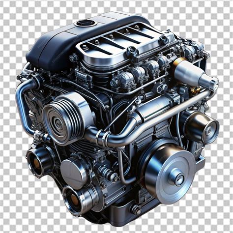 A Realistic Car Engine On White Background Premium Ai Generated Psd
