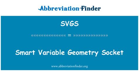 คำจำกัดความของ Svgs ซ็อกเก็ตสมาร์ทแปรเรขาคณิต Smart Variable Geometry Socket