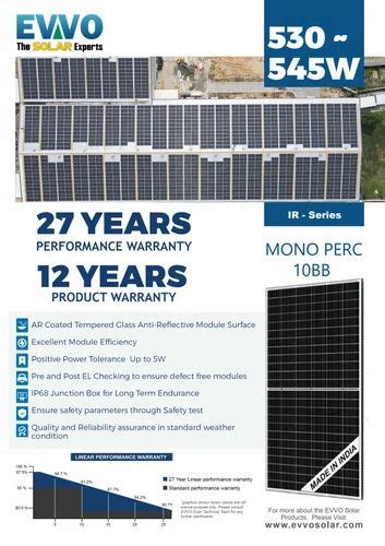 Evvo 10bb 545 W Mono Perc Solar Panel 24v At Rs 17500 Piece In Panipat