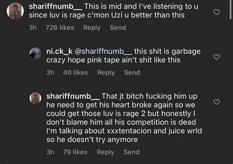 Ig Comments Are Funny Asf Uzi Has To Be Sad 247 💀 Rliluzivert