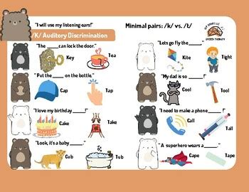 K Sound All Word Positions Articulation Packet Speech Therapy