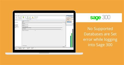 No Supported Databases Are Set Error While Logging Into Sage 300