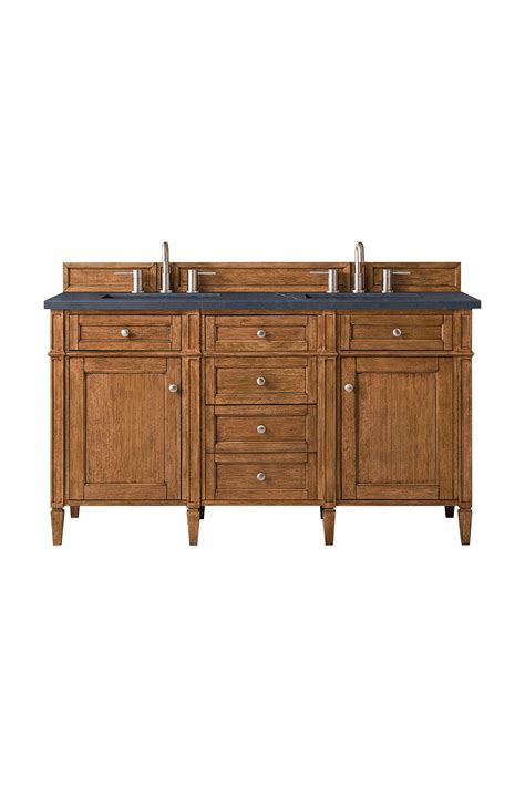 Brittany 60 Double Vanity Saddle Brown W 3 Cm Charcoal Soapstone Si